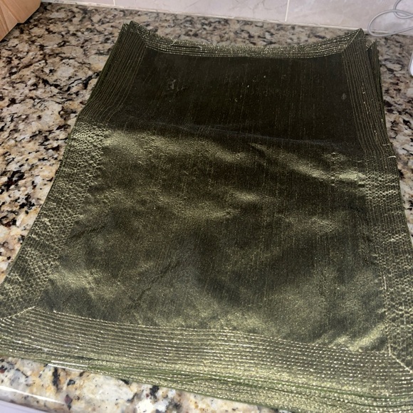Dining | Elegant Olive Green Place Mats Set Of 7 17x13 | Poshmark